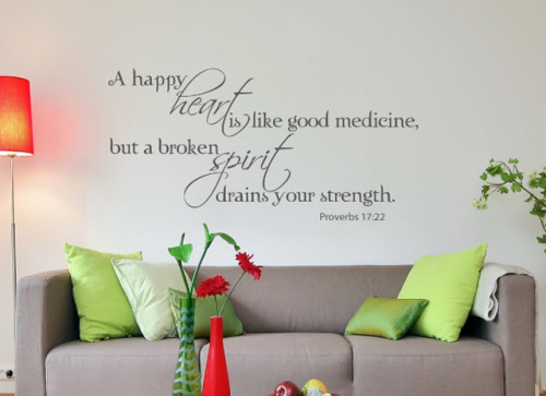 A Happy Heart Is Like Good Medicine - Grafix Wall Art